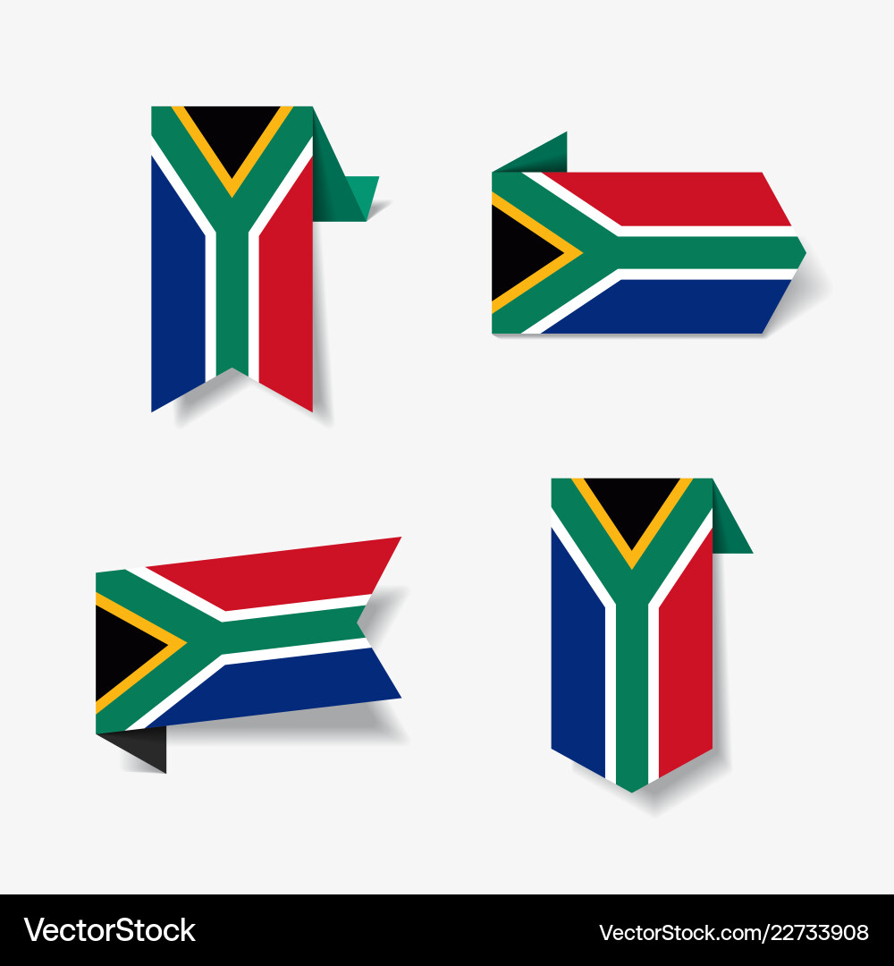South African Flag Stickers Royalty Free Vector Image