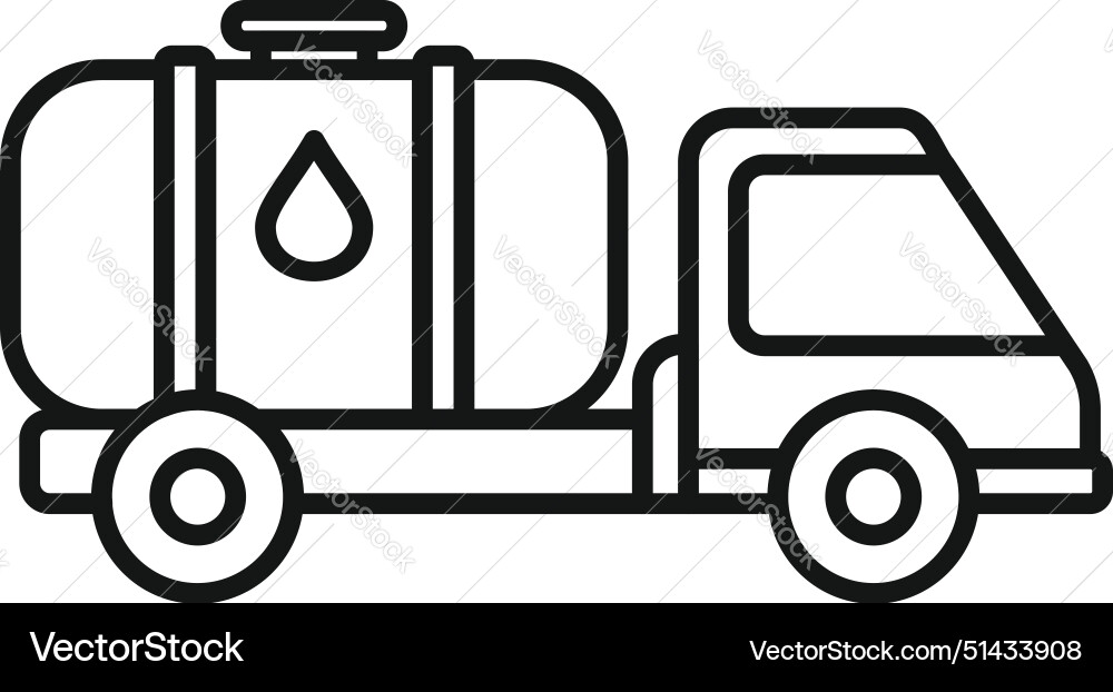 Water delivery truck line icon Royalty Free Vector Image