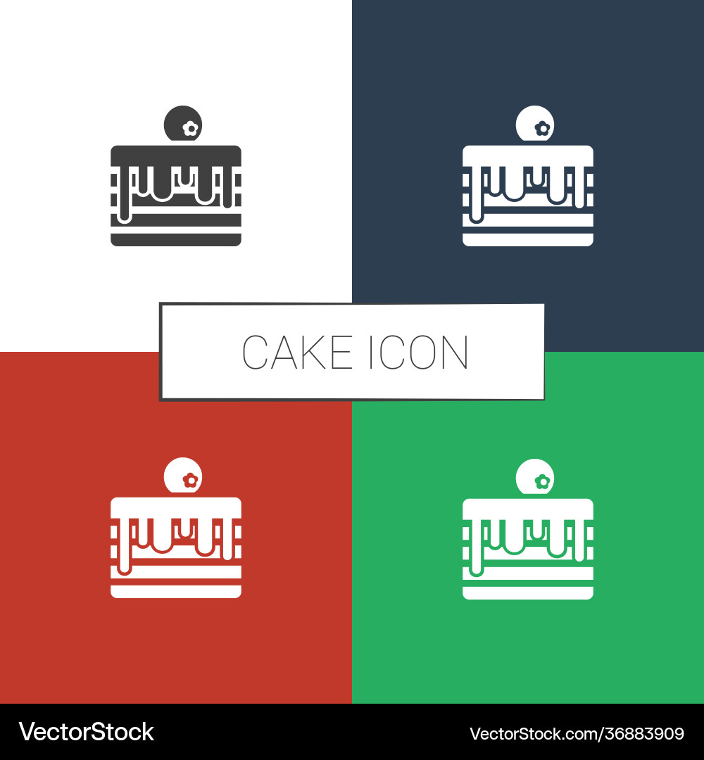 Cake icon white background Royalty Free Vector Image