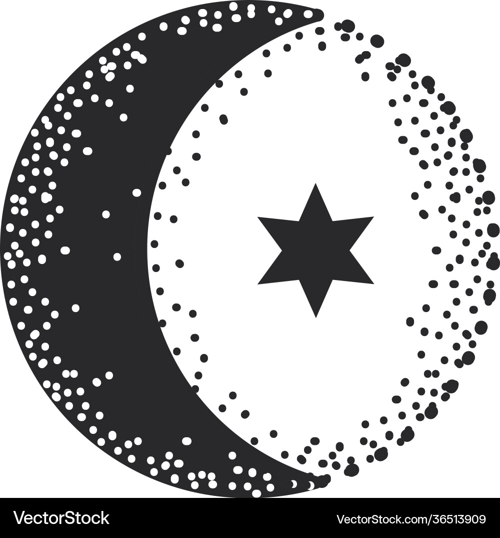 Half moon star Royalty Free Vector Image - VectorStock