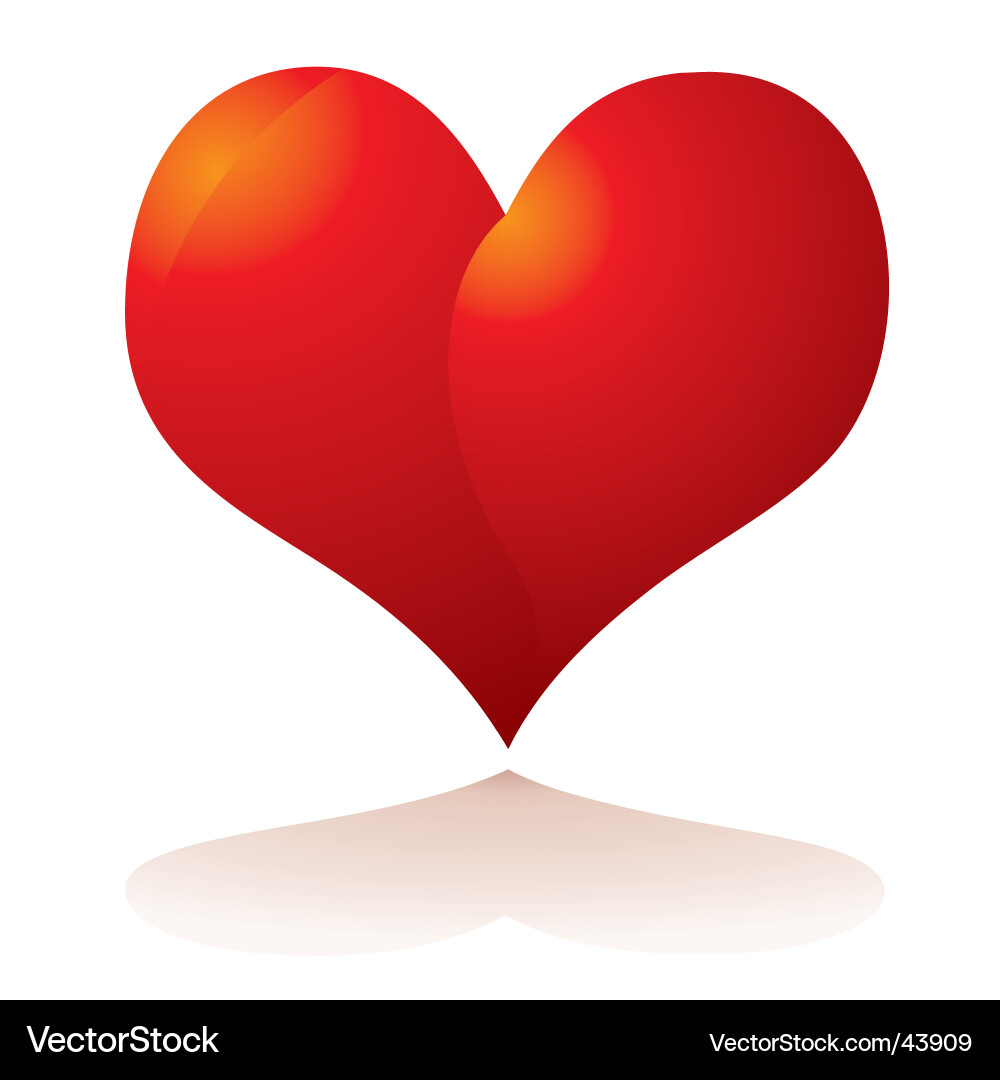 Heart shadow Royalty Free Vector Image - VectorStock