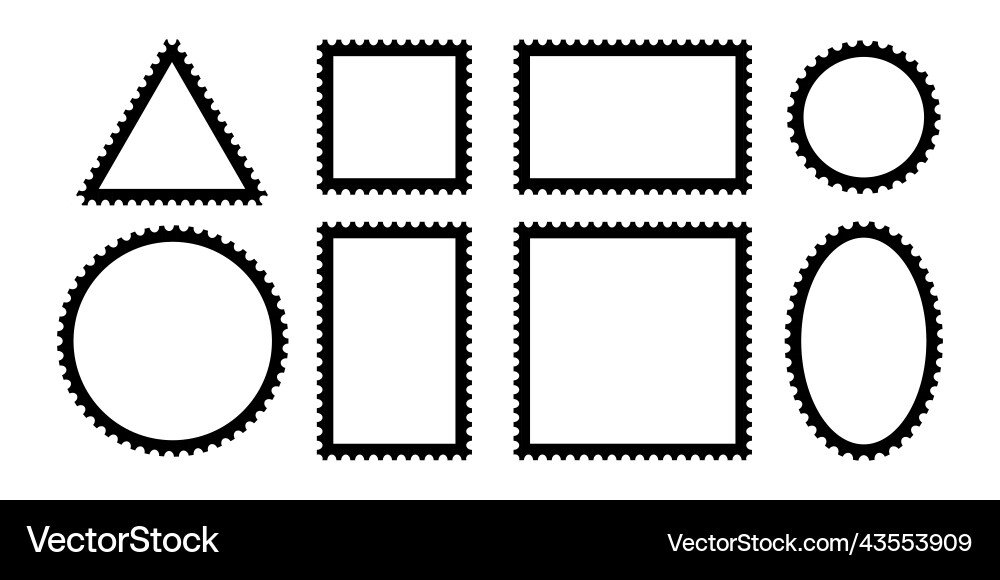 Postage stamp frames empty border template Vector Image