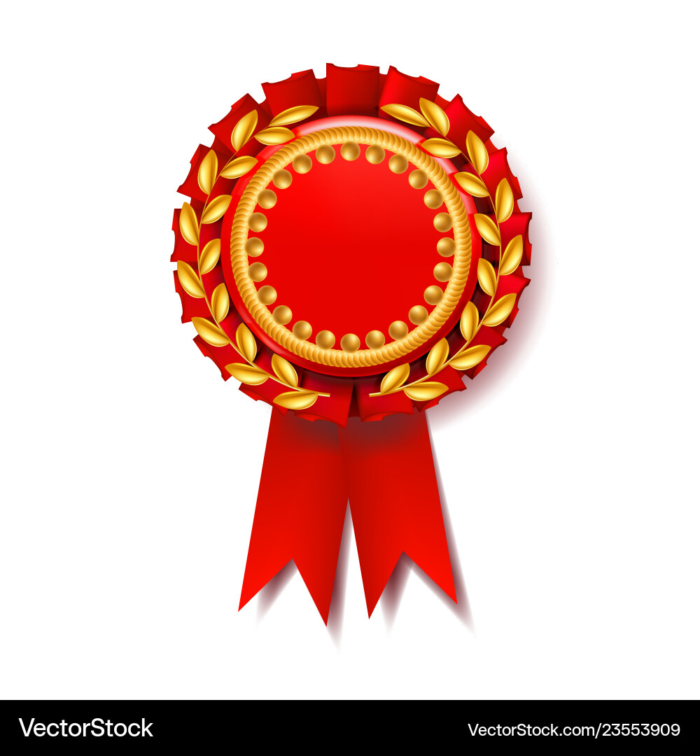 Red award ribbon certificate banner Royalty Free Vector