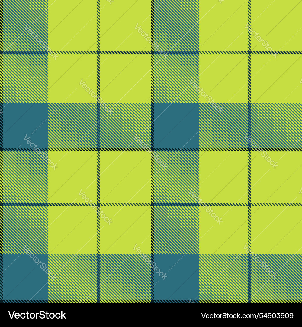Vibrant lime green and teal plaid pattern perfect Vector Image