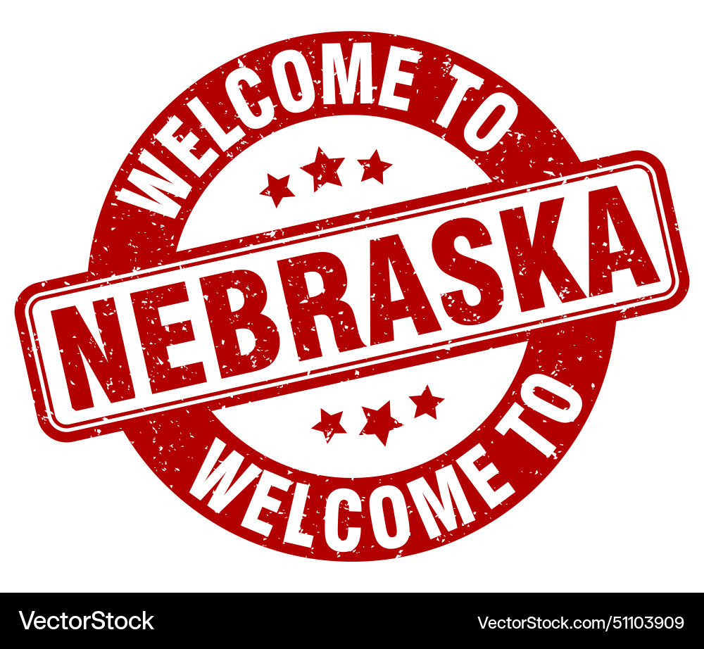Welcome to nebraska stamp round sign Royalty Free Vector