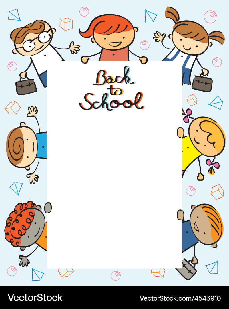 Back to School Kids Frame Royalty Free Vector Image