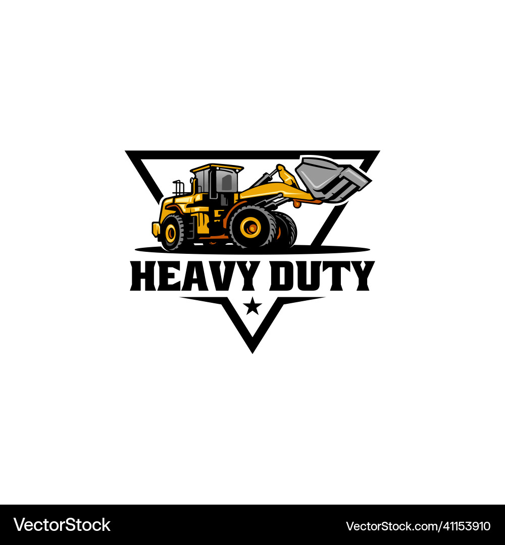 Backhoe Loader Logo - Heavy Equipment Emblem Vector Image