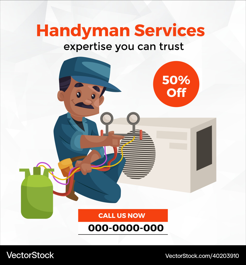Banner design of handyman services Royalty Free Vector Image