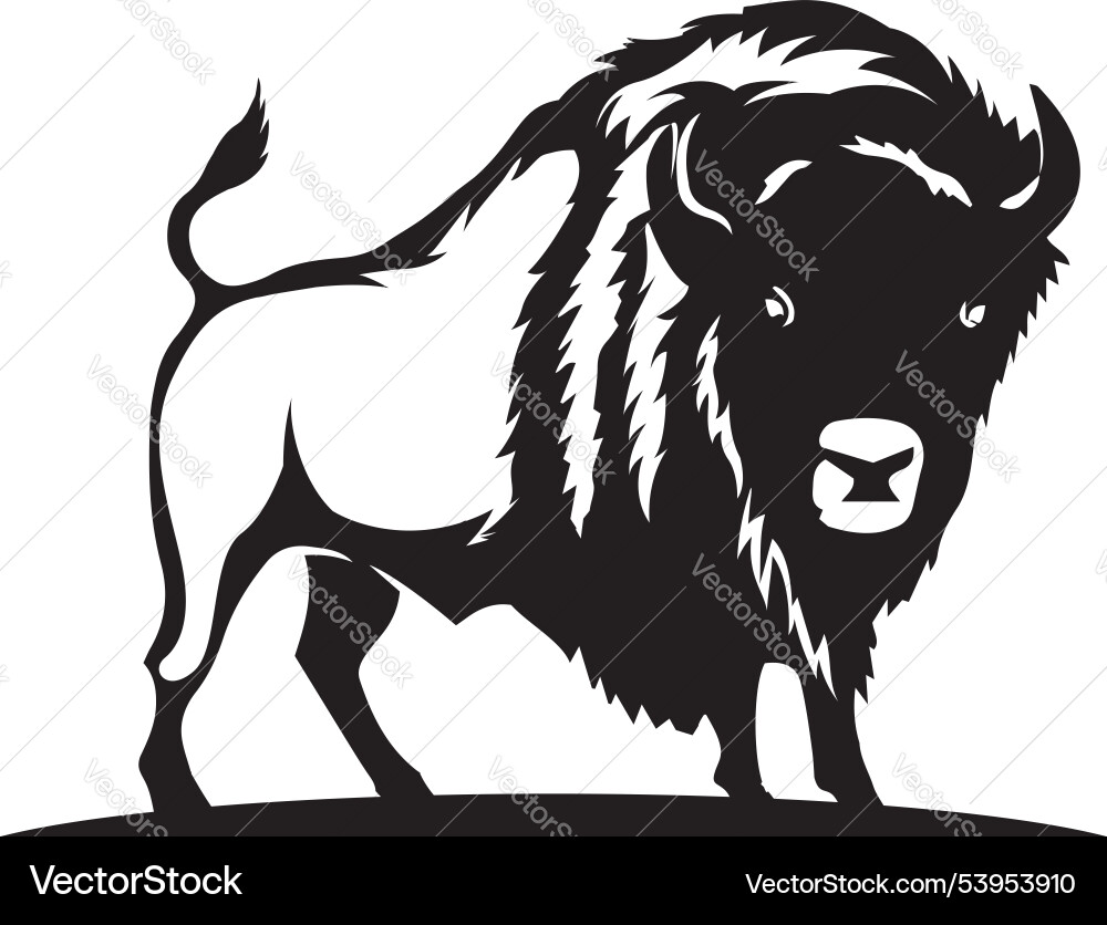 Bison silhouette Royalty Free Vector Image - VectorStock