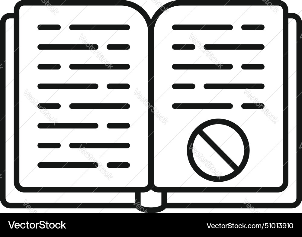 Book disclaimer page icon outline work Royalty Free Vector