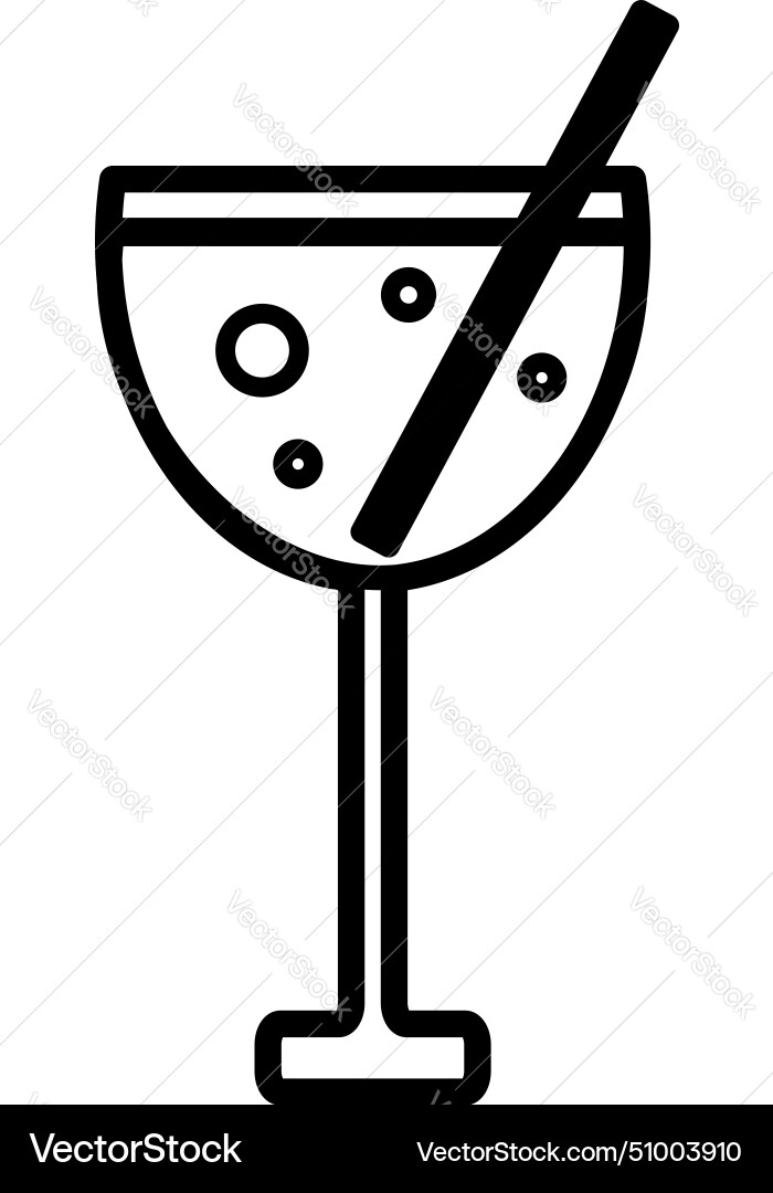 Carbonated fruit drink birthday thin stroke icon Vector Image