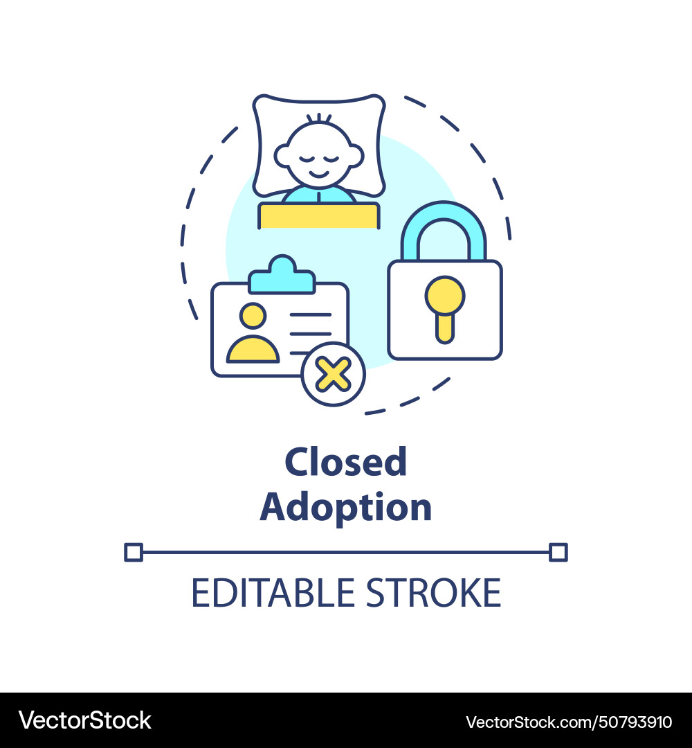 Closed adoption multi color concept icon Vector Image