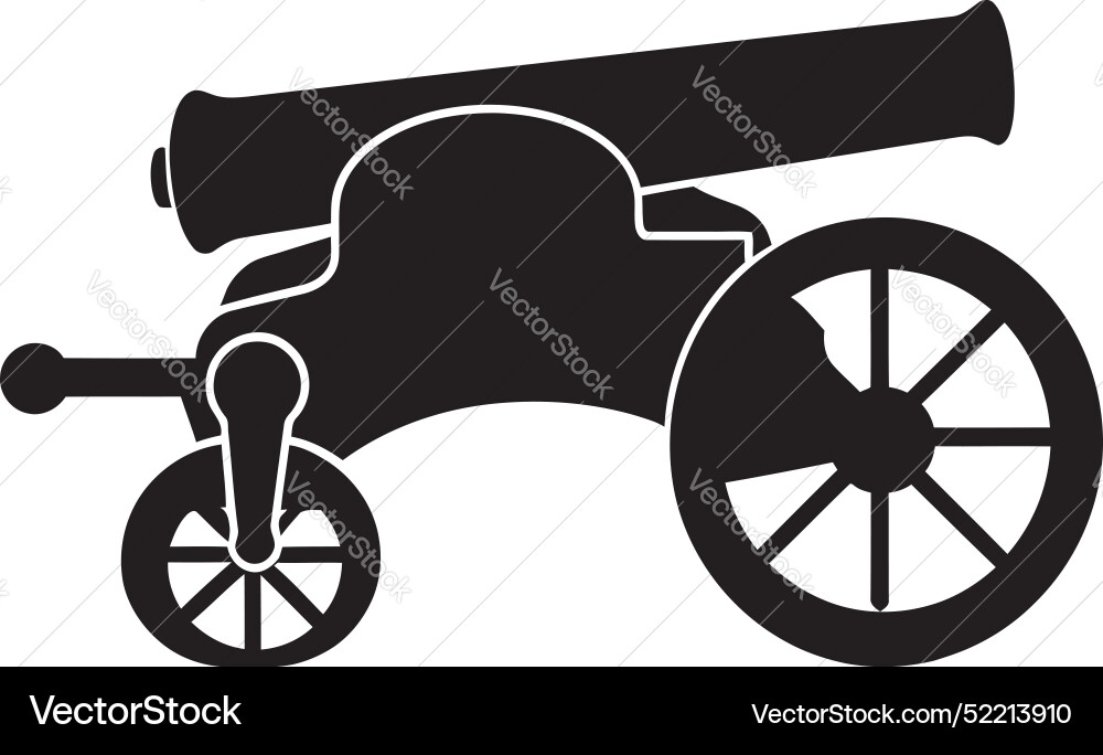 Deadly precision black cannon emblematic emblem Vector Image