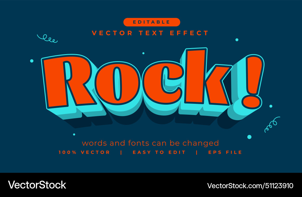 Editable 3d rock font text effect in cartoon style