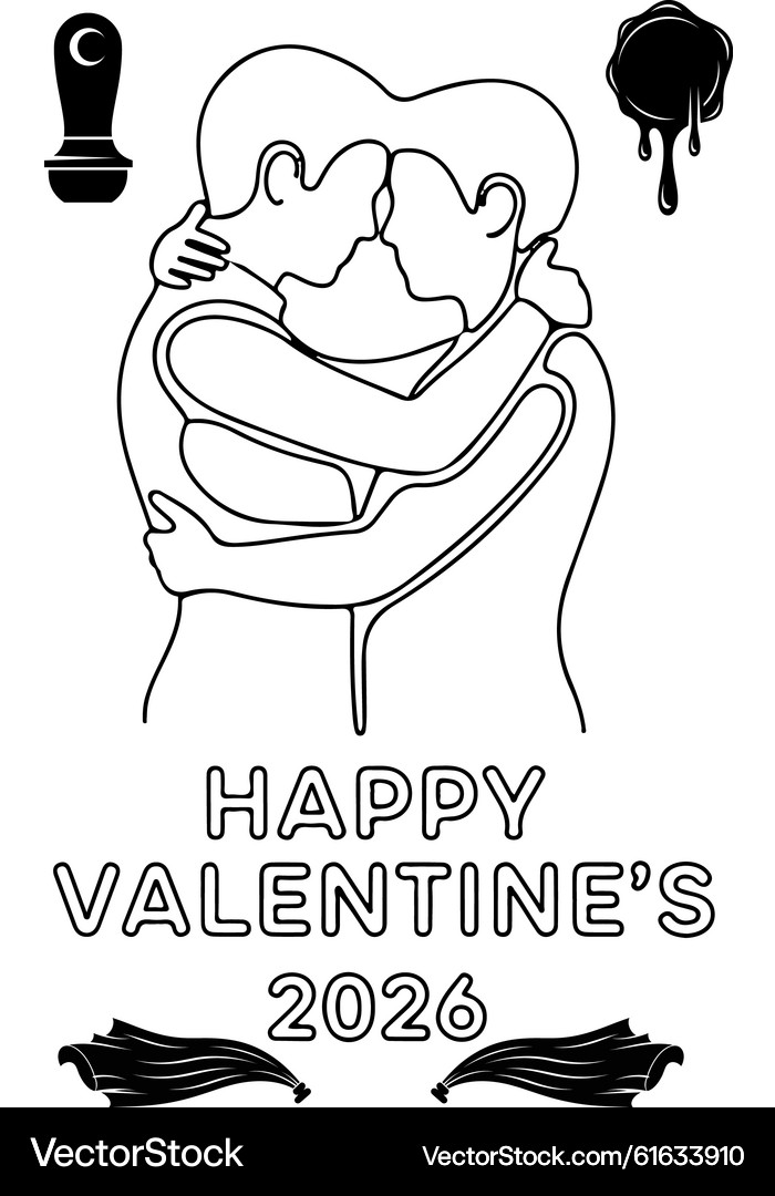 Embracing Couple Valentine's Day 2026 – Royalty-Free Vector | VectorStock