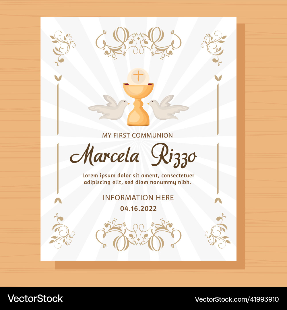 First Communion Postcard - Holy Chalice Royalty Free Vector