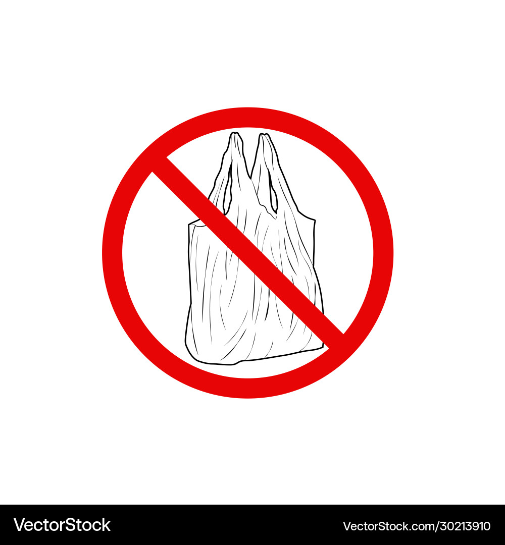 No plastic bags sign symbol rejection Royalty Free Vector