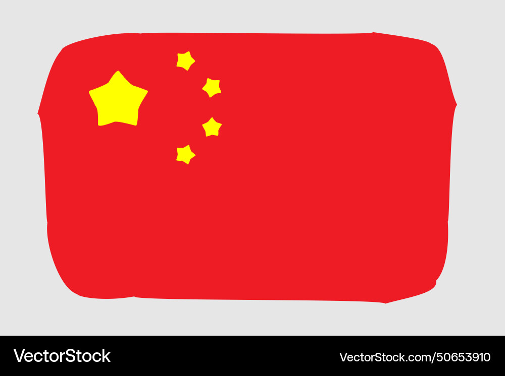Painted flag of china Royalty Free Vector Image