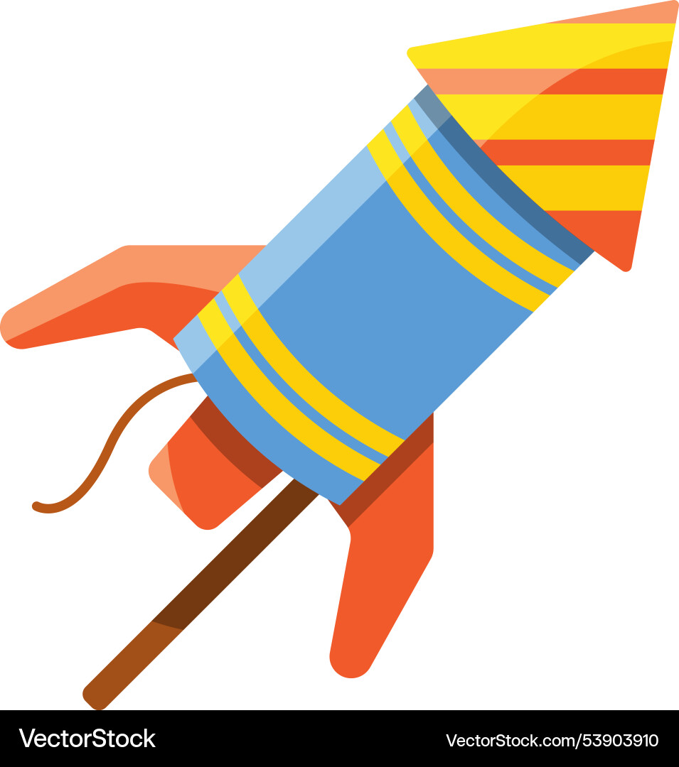 Rocket bottle cartoon icon firecracker explosive Vector Image