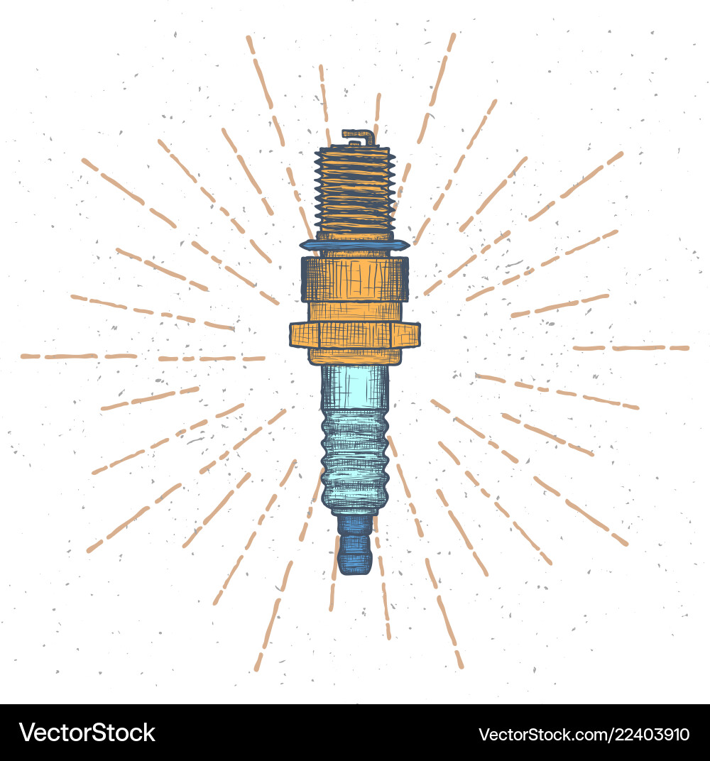 Spark plug logo design template autoparts Vector Image