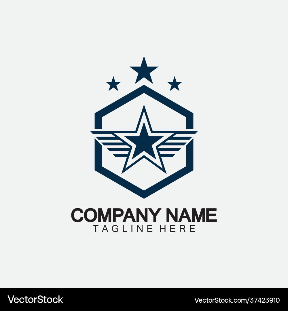 Star with wing logo icon design template Vector Image
