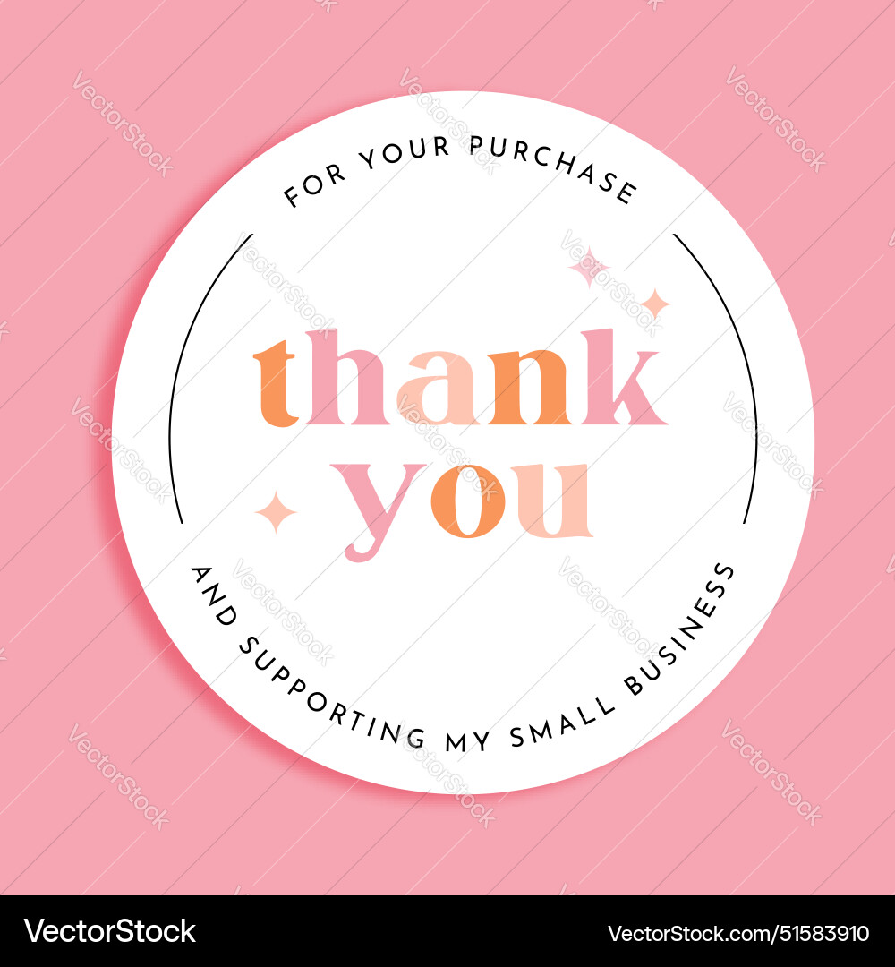 Thank you for purchase sticker template Royalty Free Vector