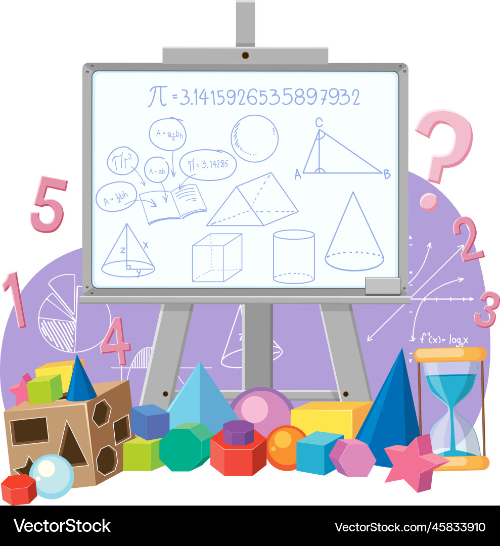 Whiteboard with math formula Royalty Free Vector Image