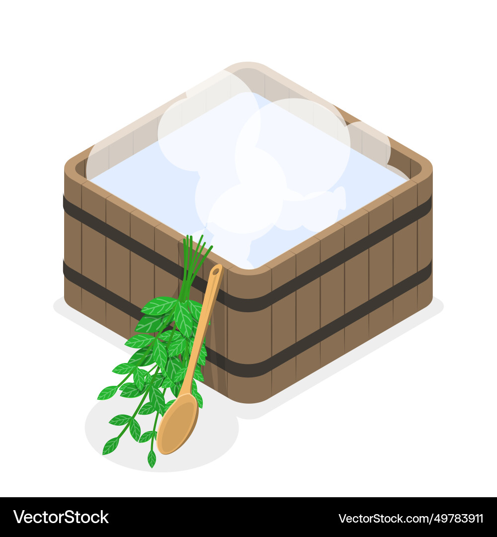 3d isometric flat of sauna Royalty Free Vector Image