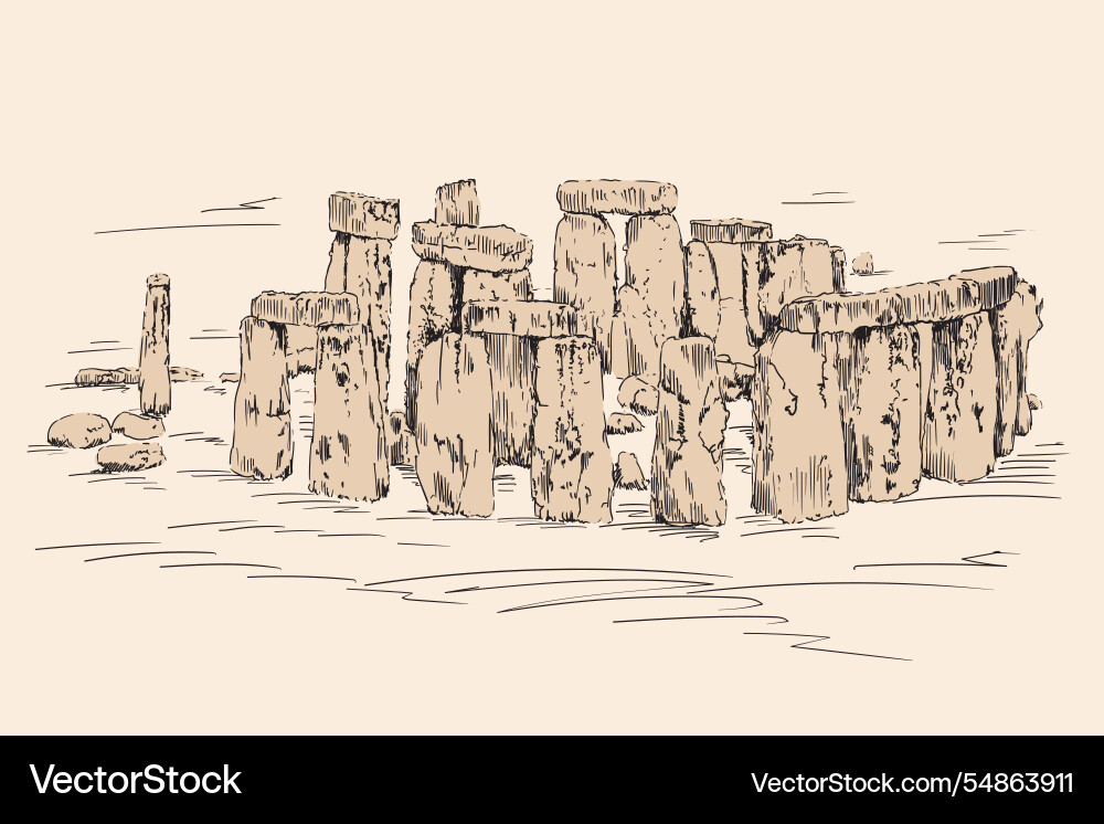 Ancient stonehenge of stones Royalty Free Vector Image
