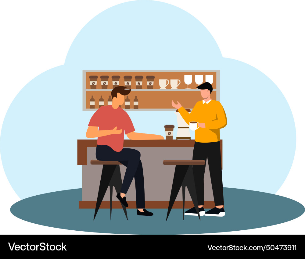 Cafe flat design Royalty Free Vector Image - VectorStock