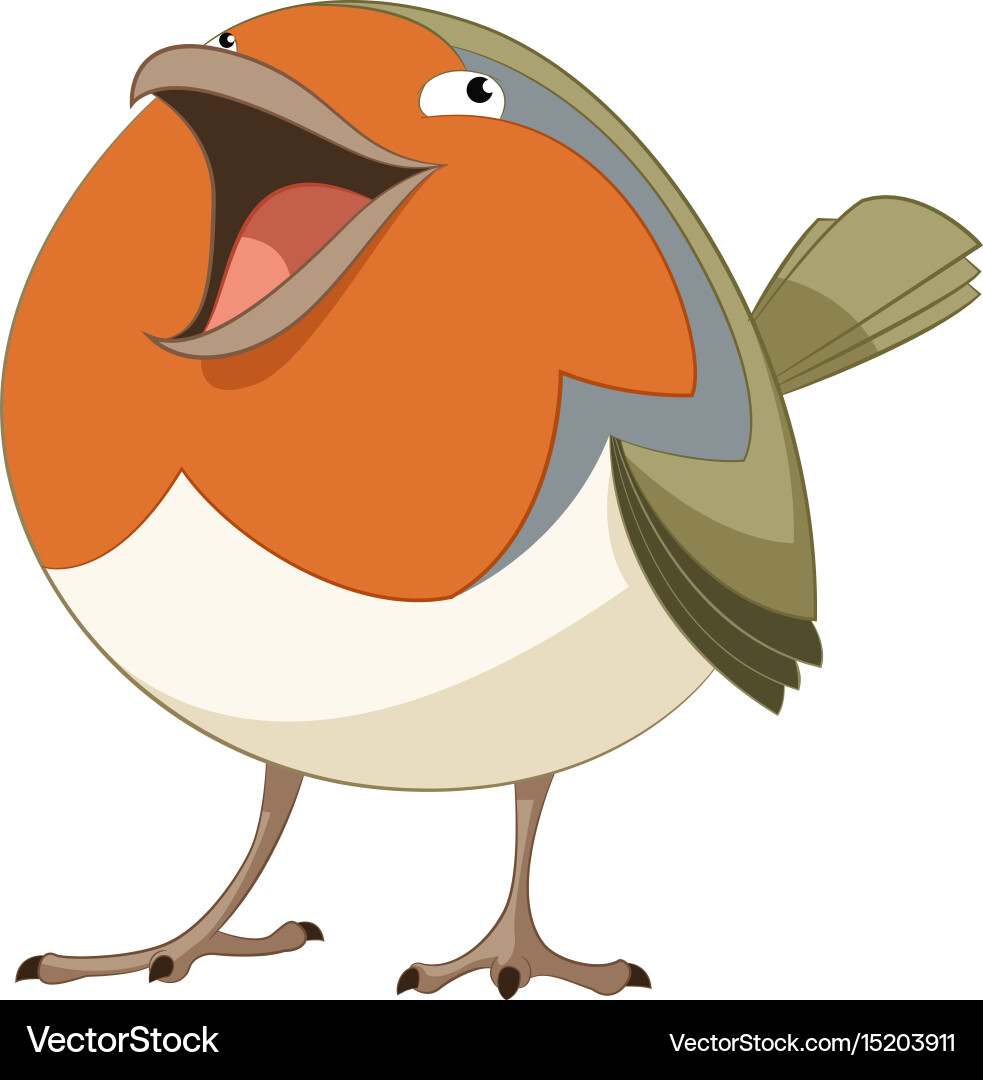 Cartoon happy robin Royalty Free Vector Image - VectorStock