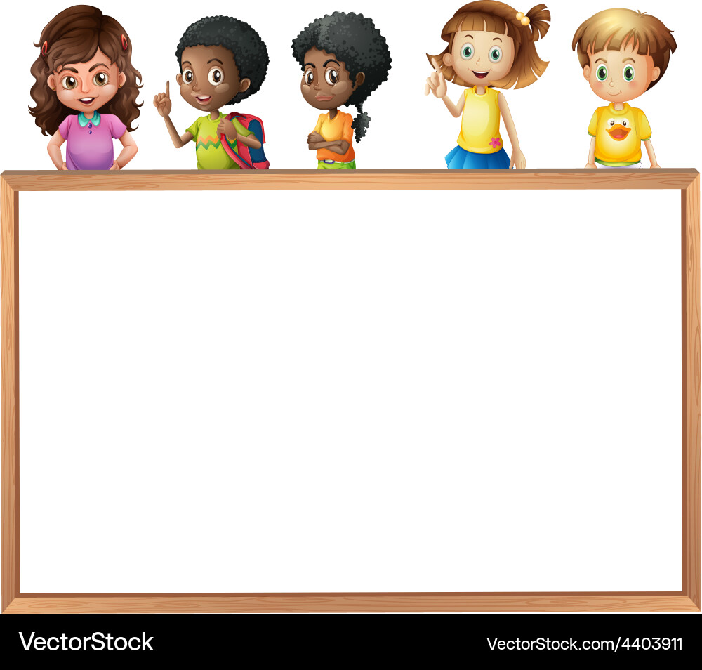 Children with Board Royalty Free Vector Image - VectorStock