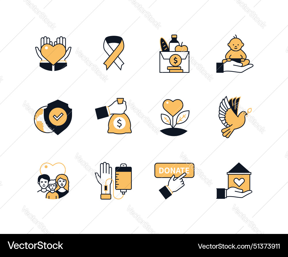 Donations and caring for others - line design Vector Image