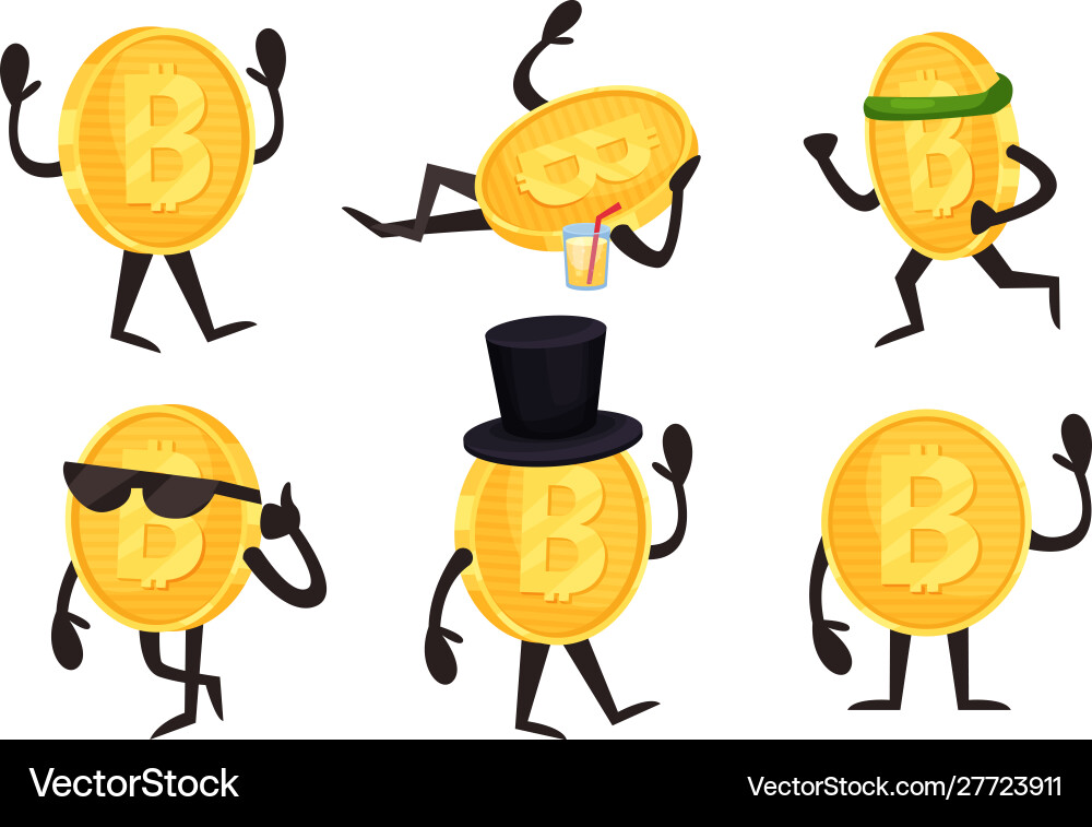 Bitcoin Coin Character Vector Images (over 10,000)