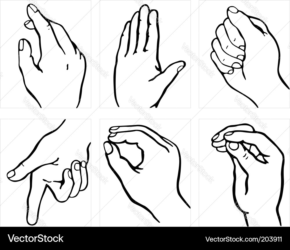 Hand signs Royalty Free Vector Image - VectorStock