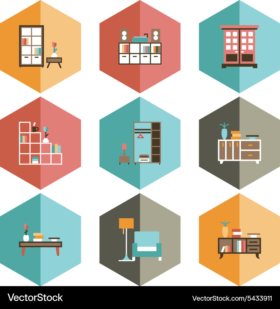 Icons cabinets Royalty Free Vector Image - VectorStock