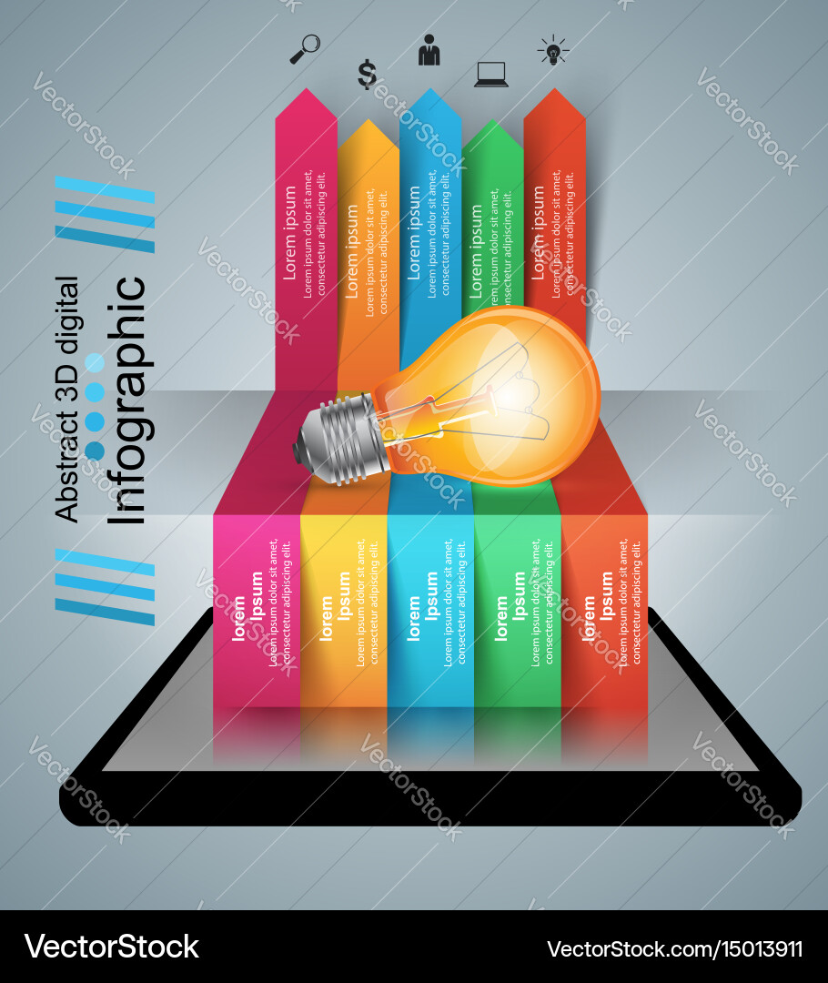 Infographic design bulb light icon Royalty Free Vector Image