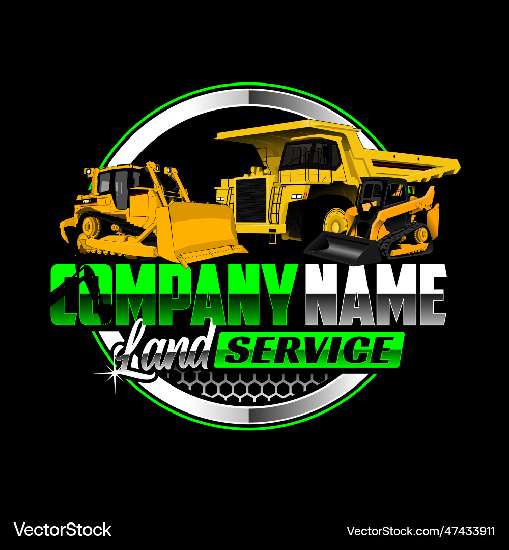 Land service or clearing company logo Royalty Free Vector