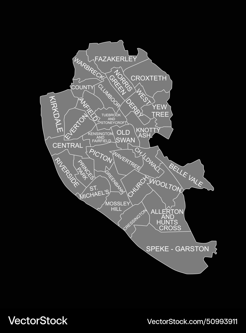 Liverpool city map line contour silhouette Vector Image