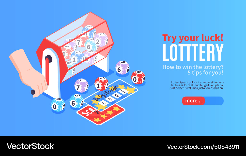 Lottery drum horizontal banner Royalty Free Vector Image