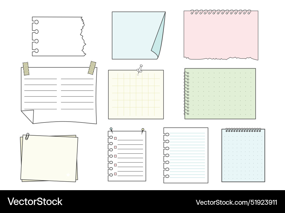 Memo sticky notes sheet reminder color office Vector Image