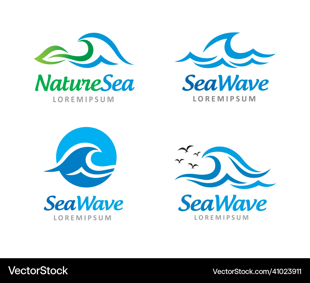 Sea wave logo symbol or icon template Royalty Free Vector