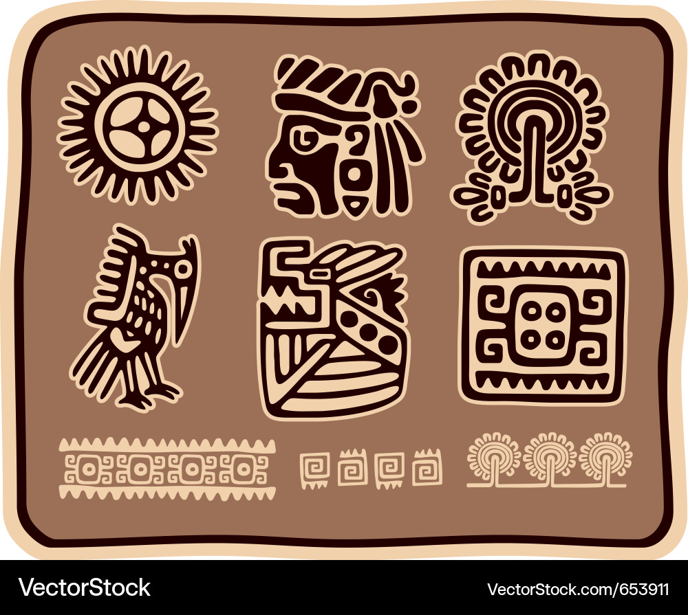 Set of mexican design elements Royalty Free Vector Image
