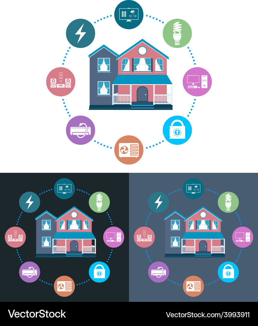 Smart house Royalty Free Vector Image - VectorStock