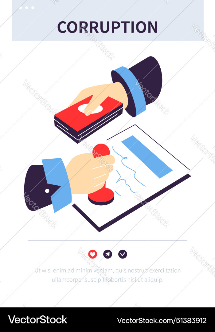 Corruption and bribes - colorful flat design style