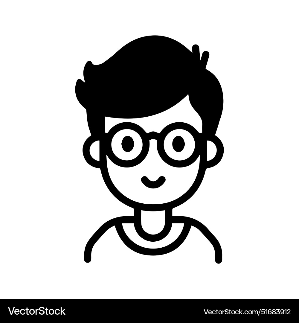 Cute geek logo or modern line icon art Royalty Free Vector