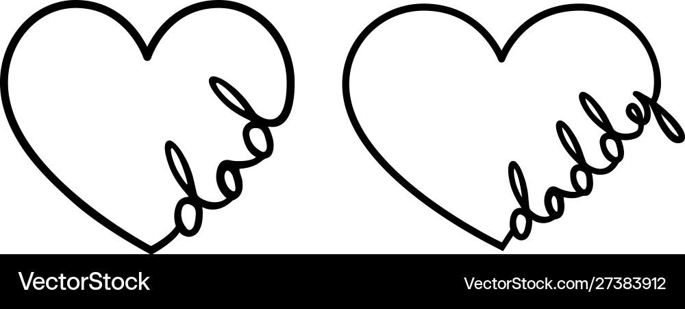 Dad & Daddy - Heart Word Art Royalty Free Vector Image