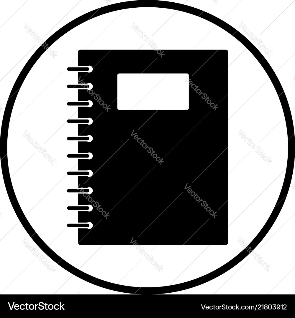 Exercise book with pen icon Royalty Free Vector Image