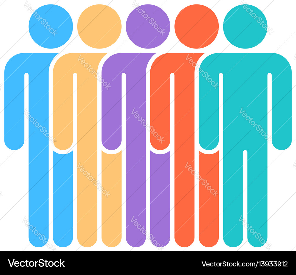 Five Men Group Icon Royalty Free Vector Image - VectorStock