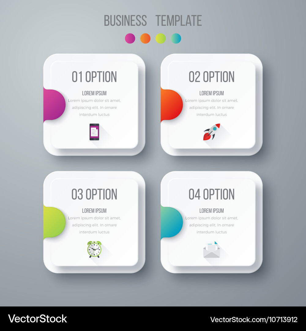 Four square infographics Royalty Free Vector Image